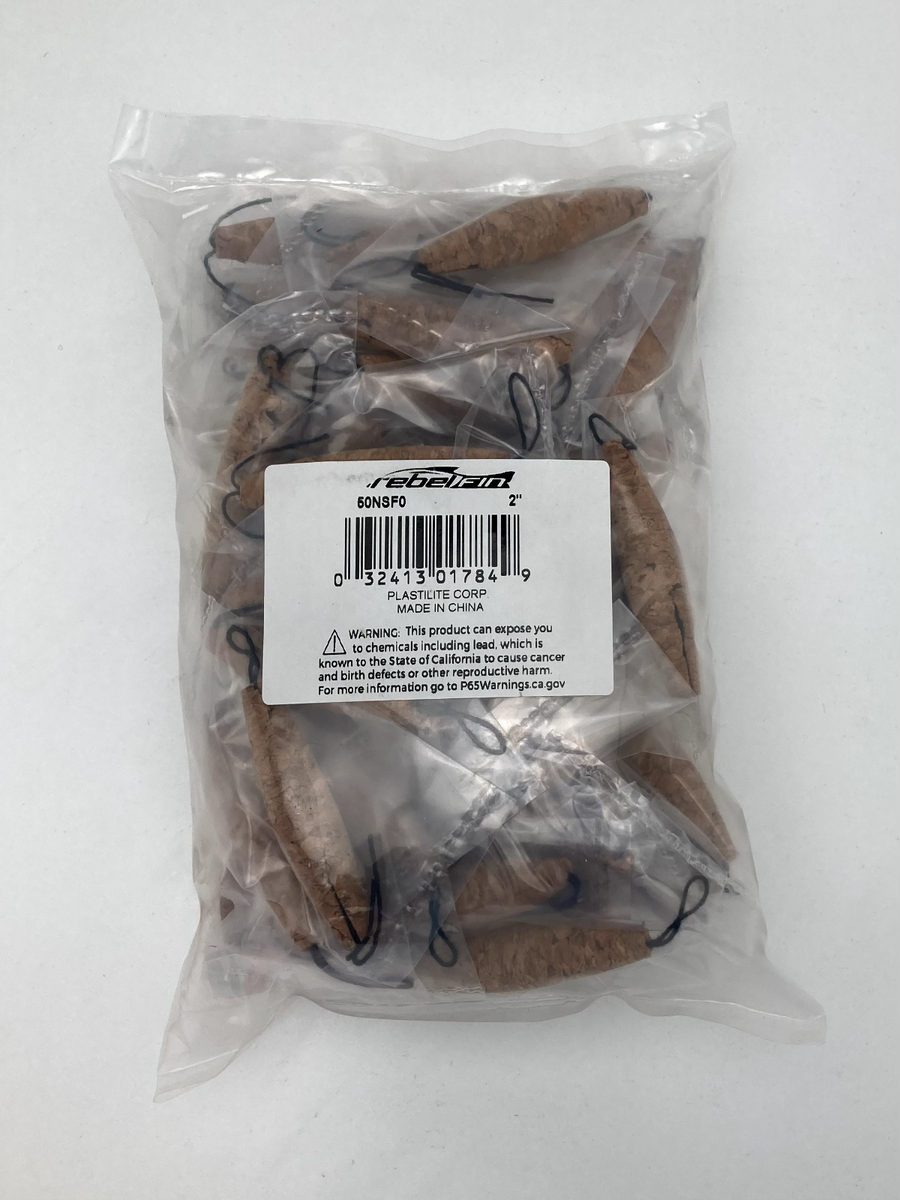 rebelFIN 50NSF0 2" Natural - CORK String Floats Bobber 50/Bag – Two ...