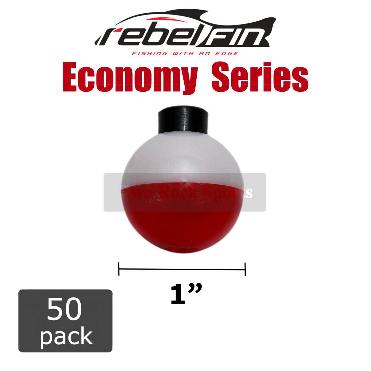 1" inch Plastic Round Fishing Bobbers Floats - RED & WHITE - 50-count ...