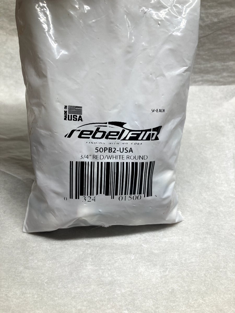 3/4" inch - ROUND Plastic Fishing BOBBERS - RED & WHITE - USA MADE ...