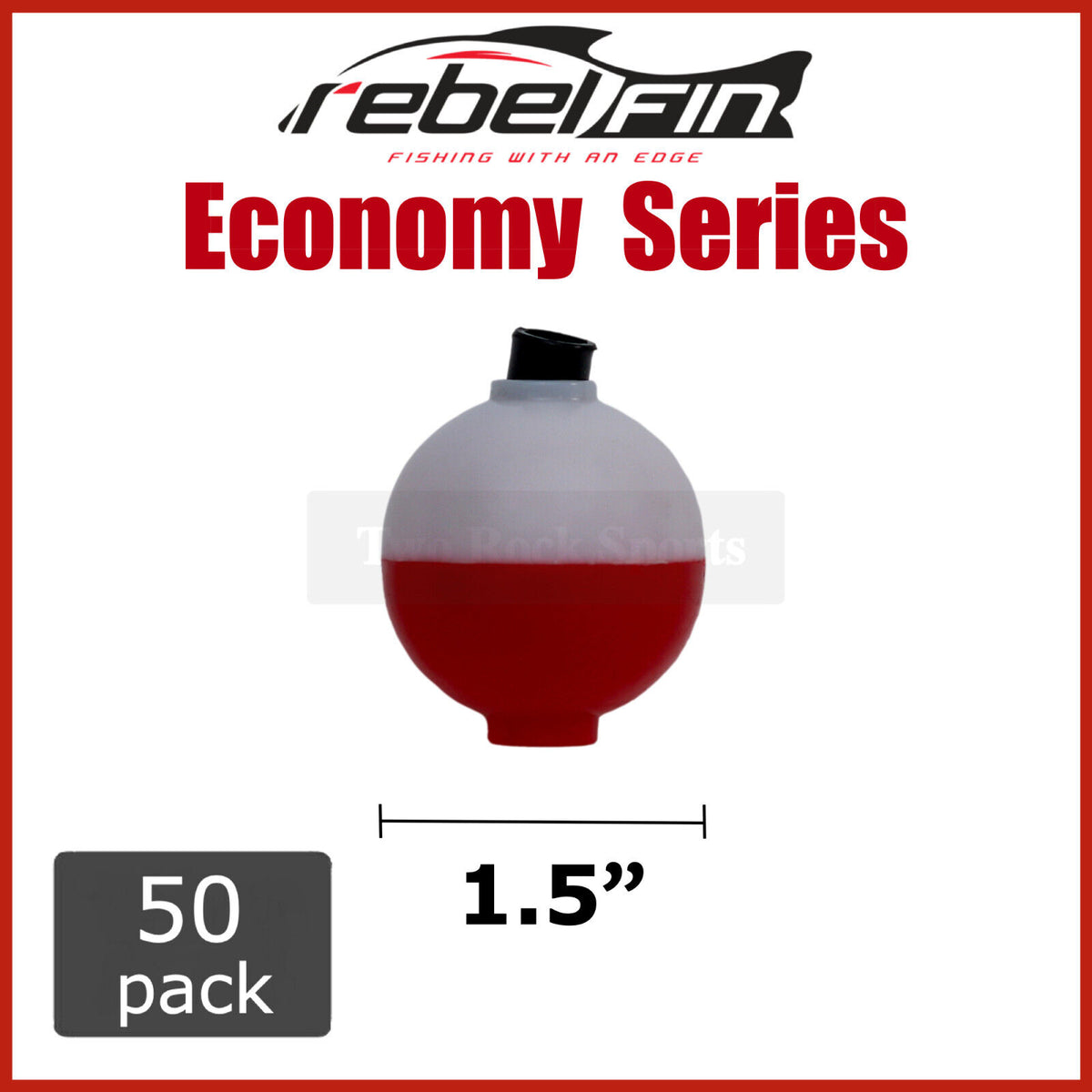 1.5" inch Plastic Round Fishing Bobbers Floats - RED & WHITE - 50-coun ...