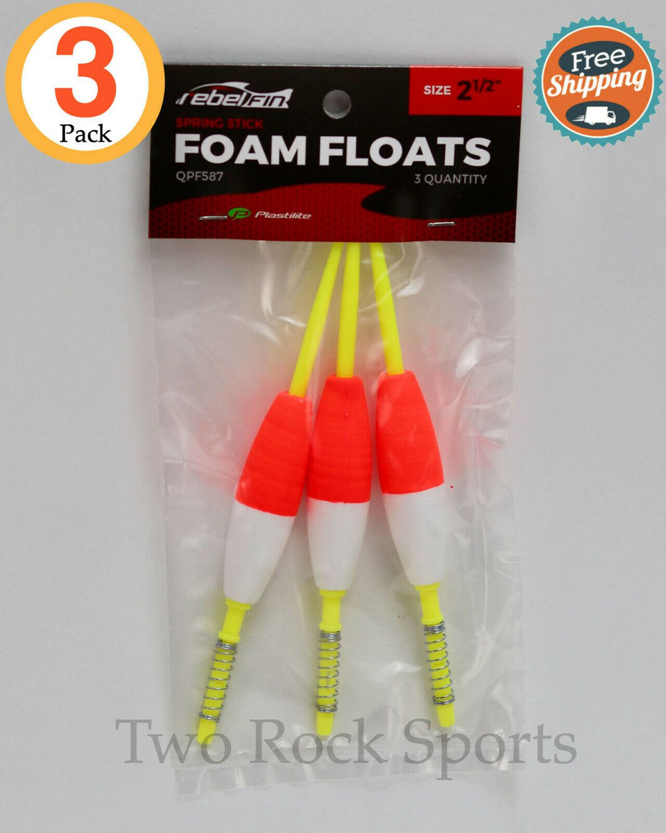 3-PACK - 2-1/2 inch 2.5" TORPEDO Spring Stick FOAM FLOAT Fishing Bobbe ...